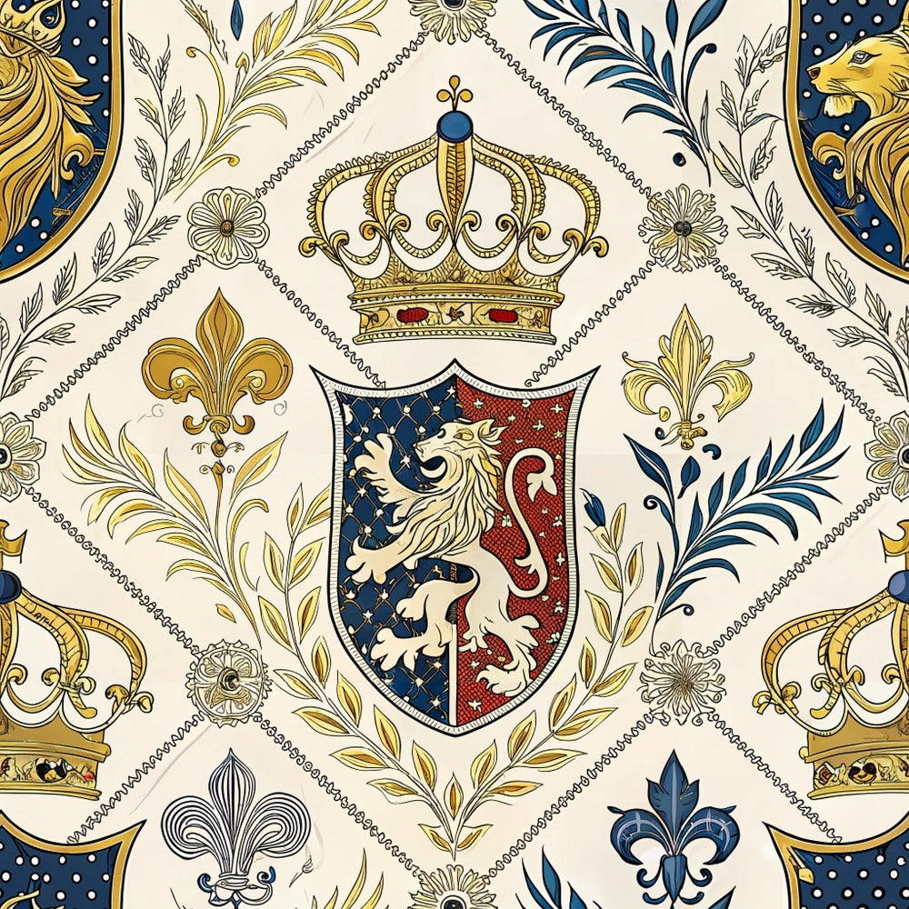 Regal Heraldic Motifs Pattern 1 Quilting Cotton Fabric ...