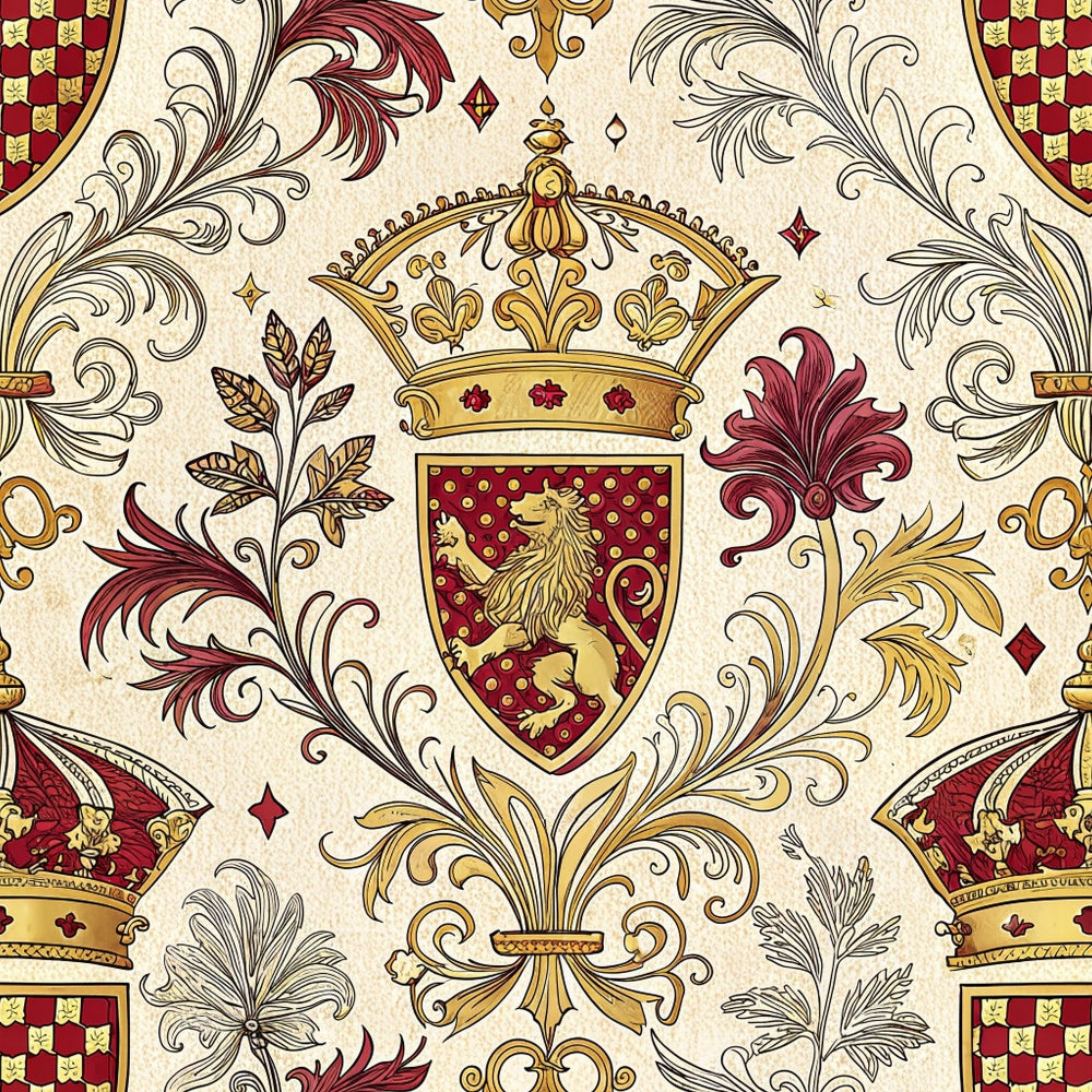 Regal Heraldic Motifs Pattern 10 Quilting Cotton Fabric ...