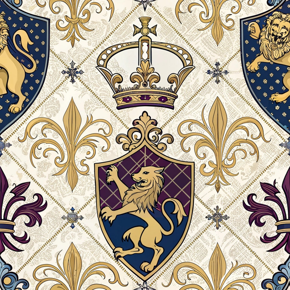 Regal Heraldic Motifs Pattern 3 Quilting Cotton Fabric ...