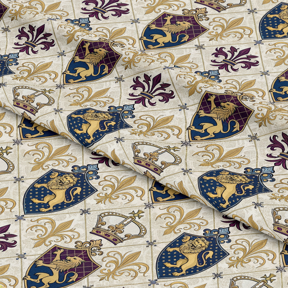 Regal Heraldic Motifs Pattern 3 Quilting Cotton Fabric ...