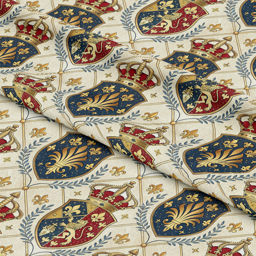 Regal Heraldic Motifs Pattern 5 Quilting Cotton Fabric ...