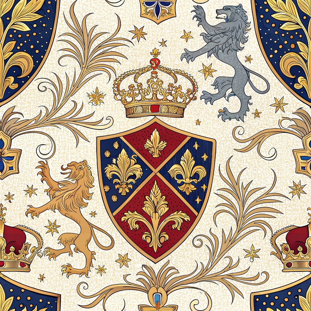 Regal Heraldic Motifs Pattern 9 Quilting Cotton Fabric ...