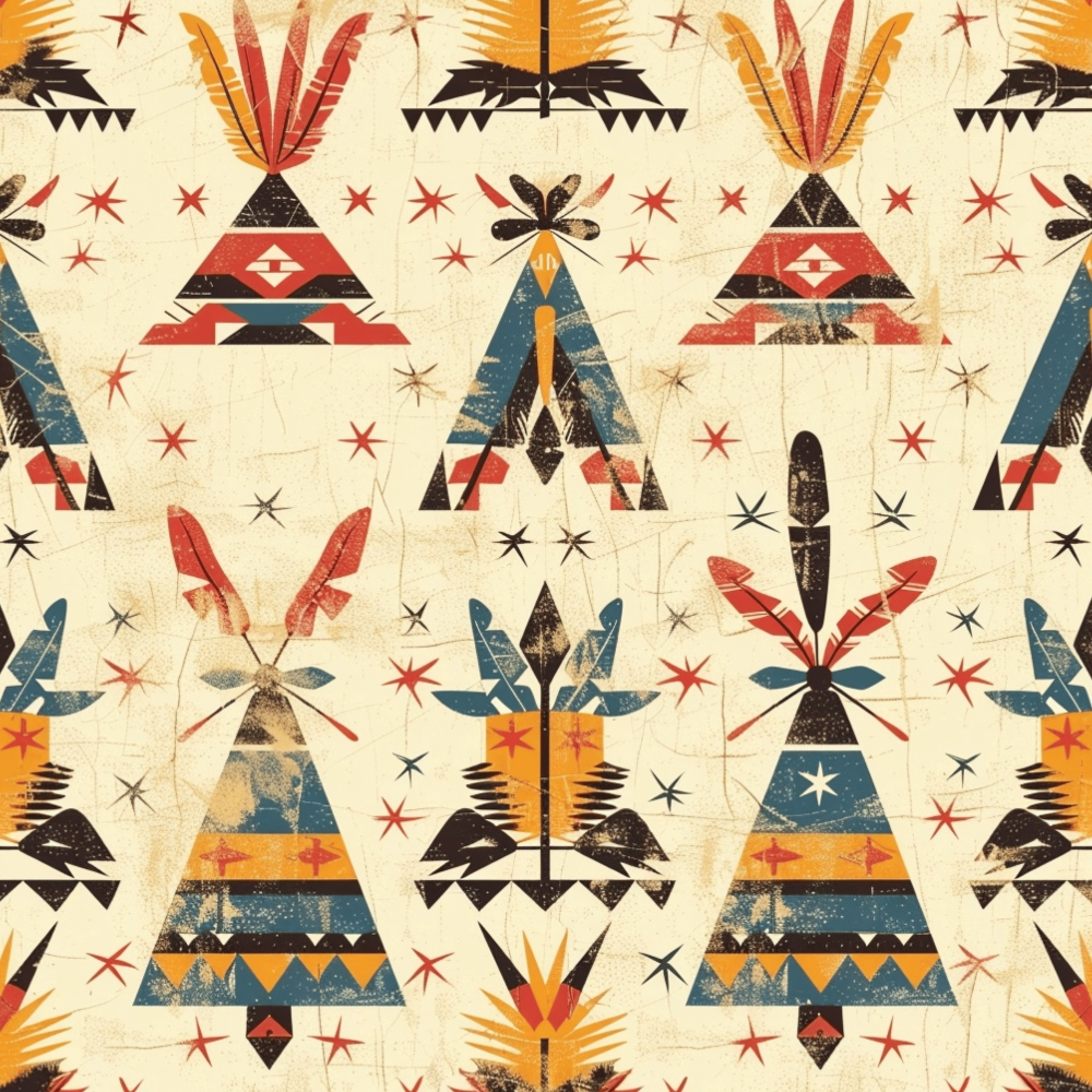 Retro Native American Pattern 11 Quilting Cotton Fabric ...