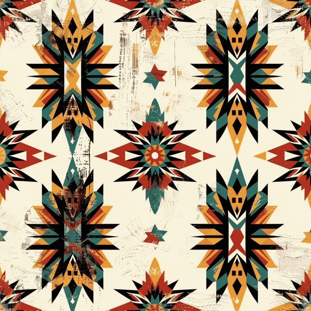 Retro Native American Pattern 4 Quilting Cotton Fabric ...