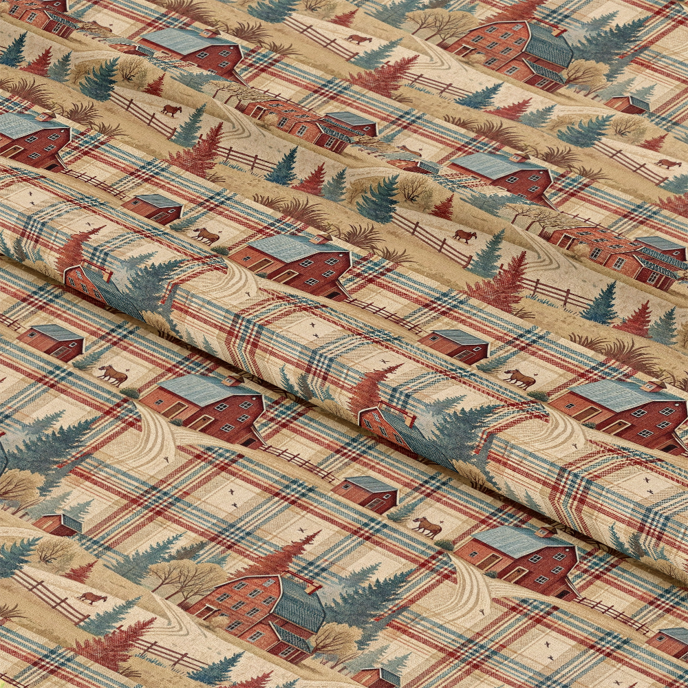 Rustic Country Farmhouse Plaid Pattern 4 Quilting Cotton Fabric ...