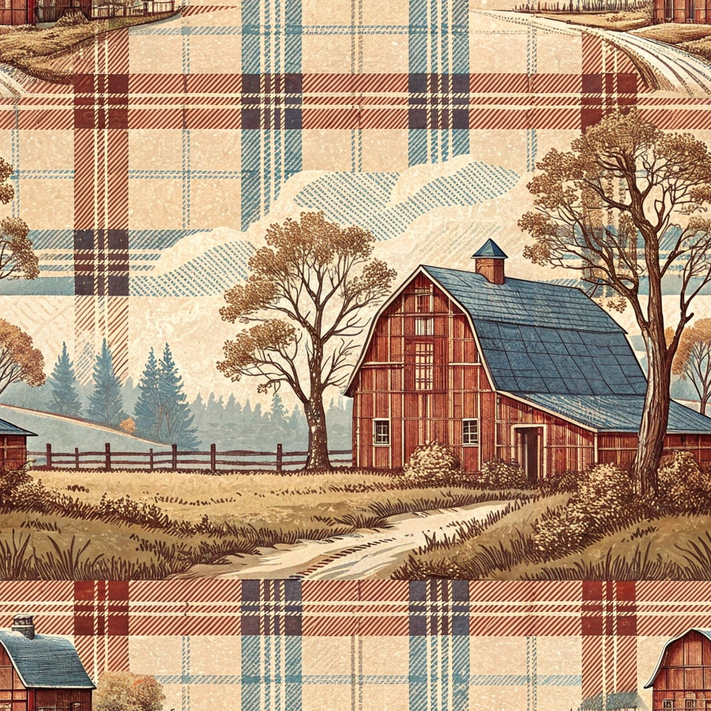Rustic Country Farmhouse Plaid Pattern 5 Quilting Cotton Fabric ...