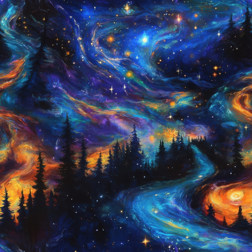 Starry Night Sky Pattern 29 Quilting Cotton Fabric – FabricMegaStore.com