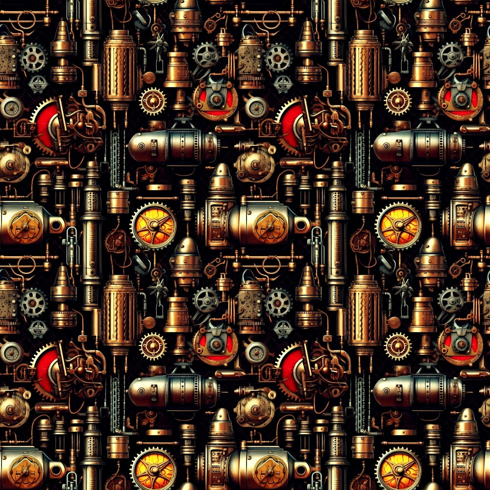 Steampunk Pipes Pattern 2 Quilting Cotton Fabric – FabricMegaStore.com