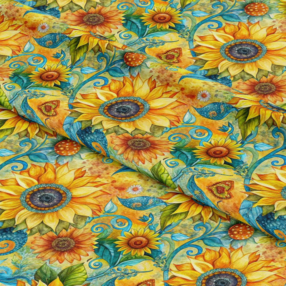 Sunflower Fields Pattern 4 Quilting Cotton Fabric – FabricMegaStore.com