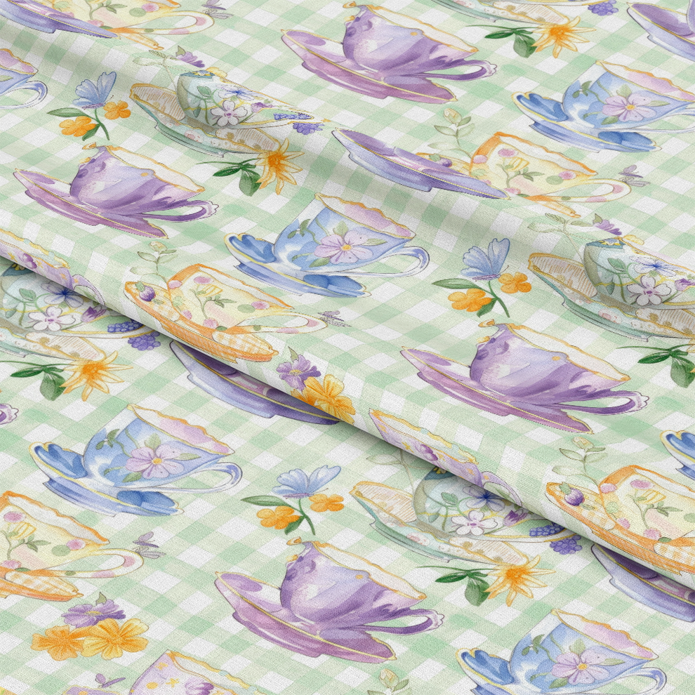 Tea Party Gingham Pattern 11 Quilting Cotton Fabric – FabricMegaStore.com