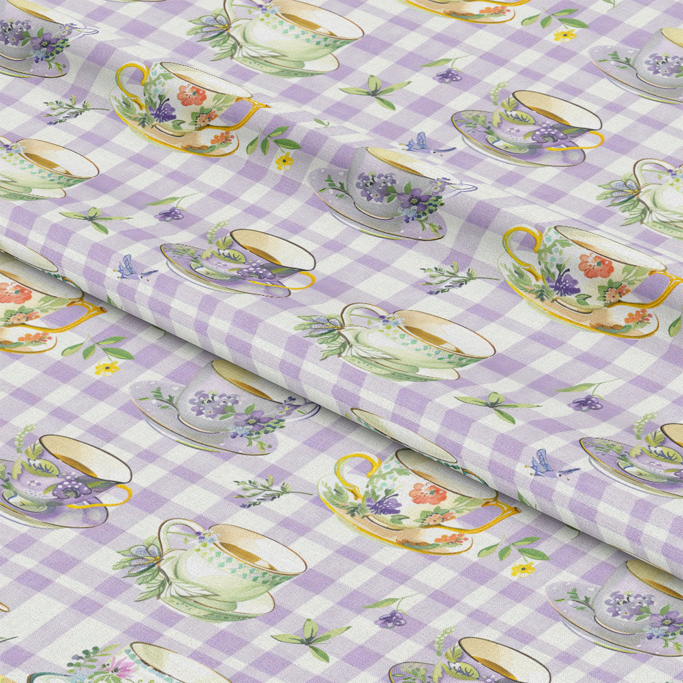Tea Party Gingham Pattern 2 Quilting Cotton Fabric – FabricMegaStore.com