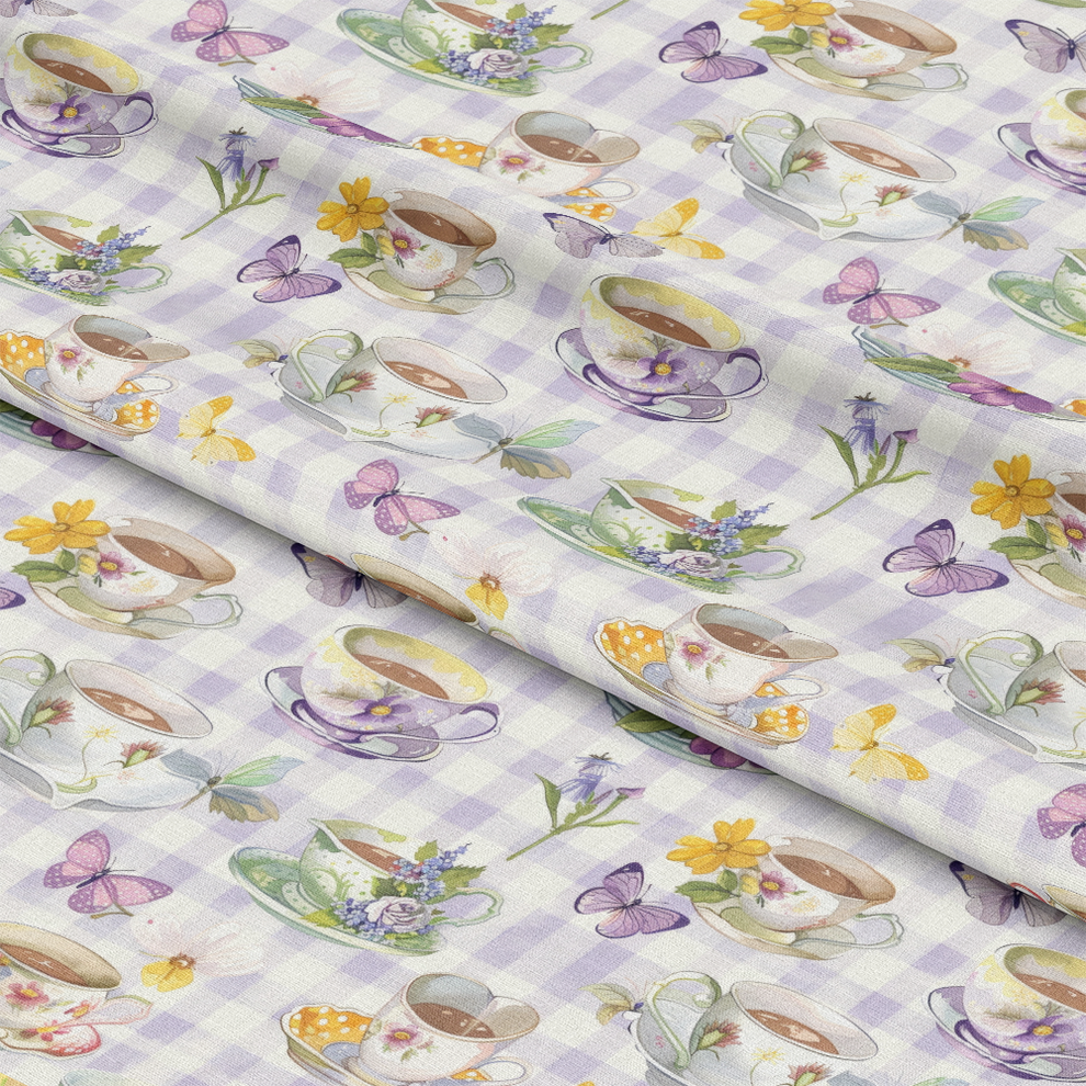 Tea Party Gingham Pattern 3 Quilting Cotton Fabric – FabricMegaStore.com
