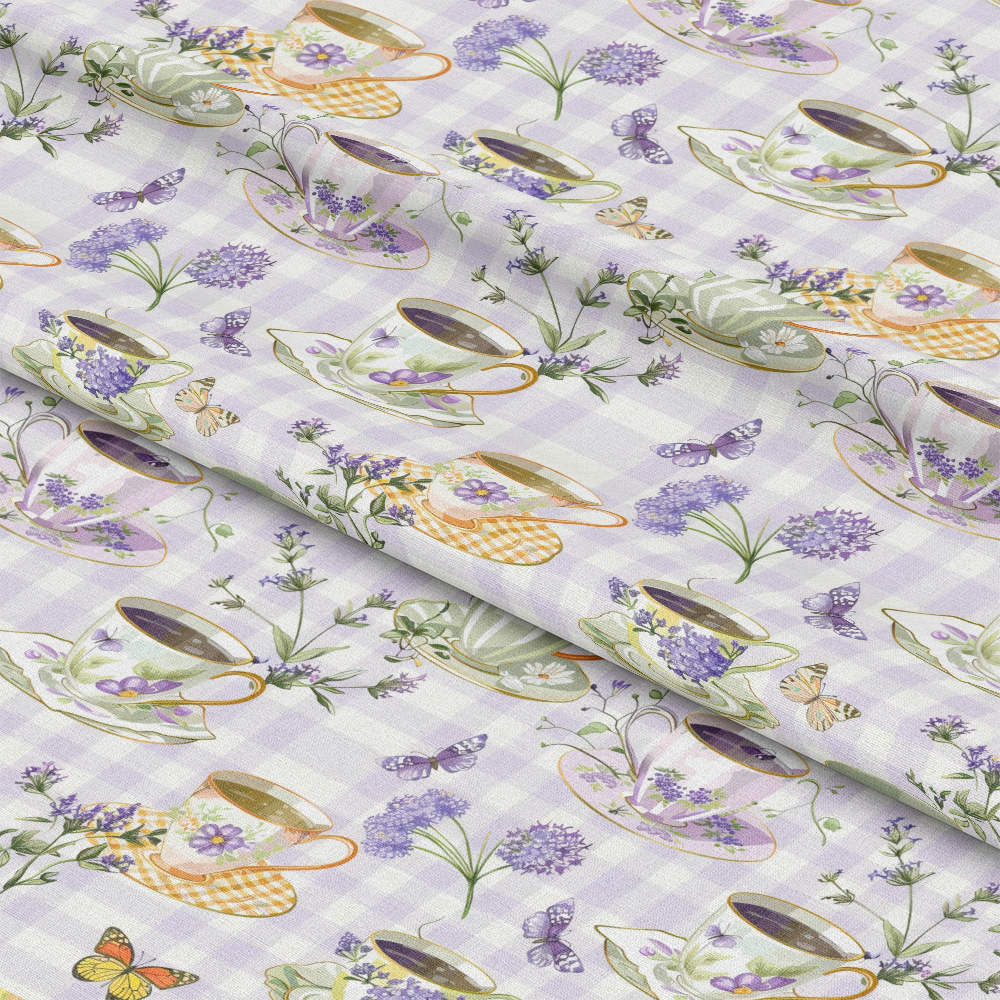 Tea Party Gingham Pattern 6 Quilting Cotton Fabric – FabricMegaStore.com