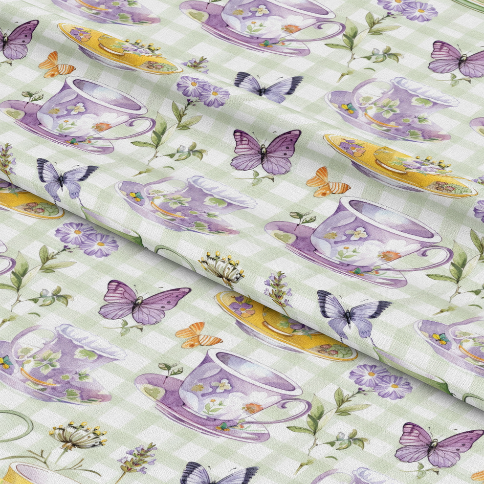 Tea Party Gingham Pattern 7 Quilting Cotton Fabric – FabricMegaStore.com