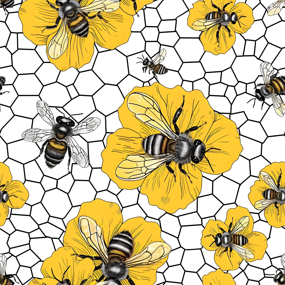 The Bee Swarm Pattern 21 Quilting Cotton Fabric – FabricMegaStore.com