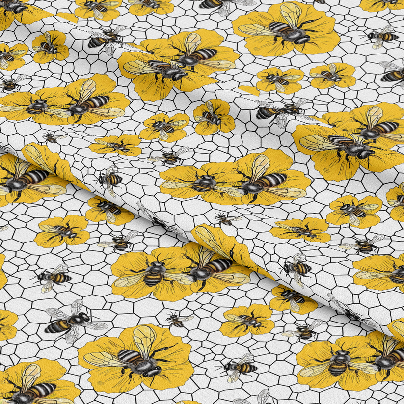 The Bee Swarm Pattern 21 Quilting Cotton Fabric – FabricMegaStore.com