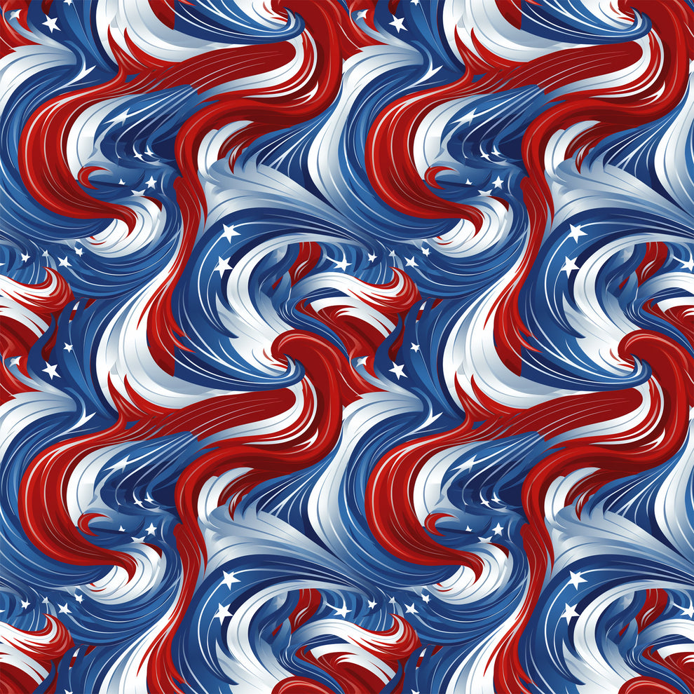USA Flag Swirls Pattern 11 Quilting Cotton Fabric – FabricMegaStore.com