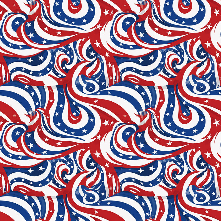 USA Flag Swirls Pattern 12 Quilting Cotton Fabric – FabricMegaStore.com