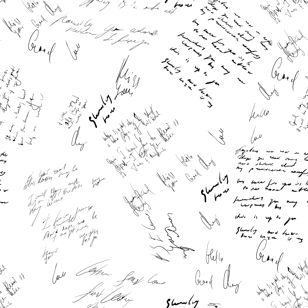 Vintage Handwriting Pattern 3 Quilting Cotton Fabric – FabricMegaStore.com