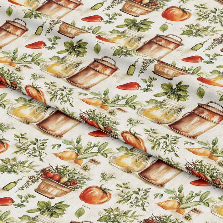 Vintage Kitchen Ingredients Pattern 12 Quilting Cotton Fabric ...