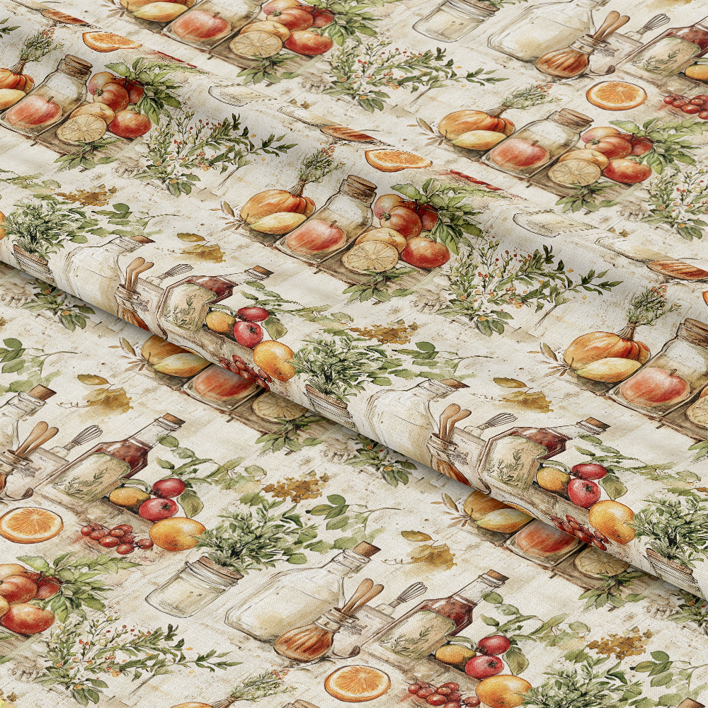 Vintage Kitchen Ingredients Pattern 1 Quilting Cotton Fabric ...
