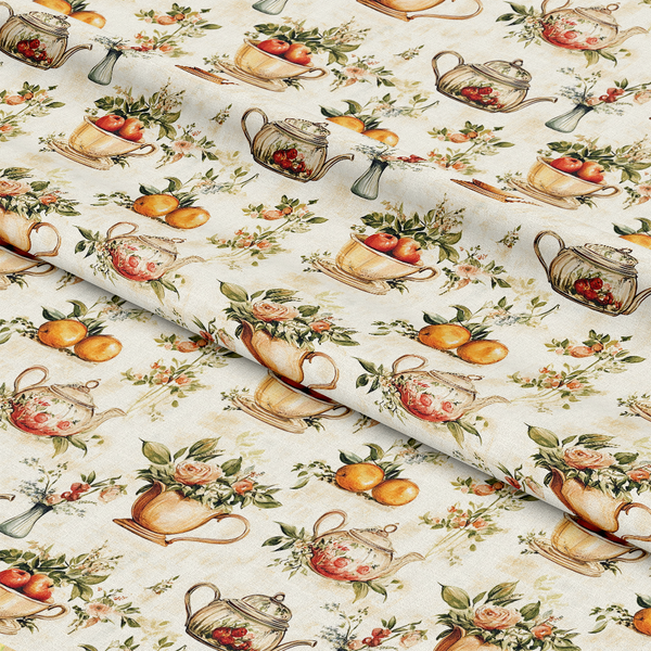 Vintage Kitchen Ingredients Pattern 5 Quilting Cotton Fabric ...