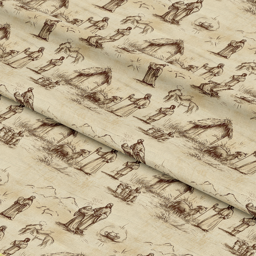 Vintage Nativity Scenes Pattern 17 Quilting Cotton Fabric ...