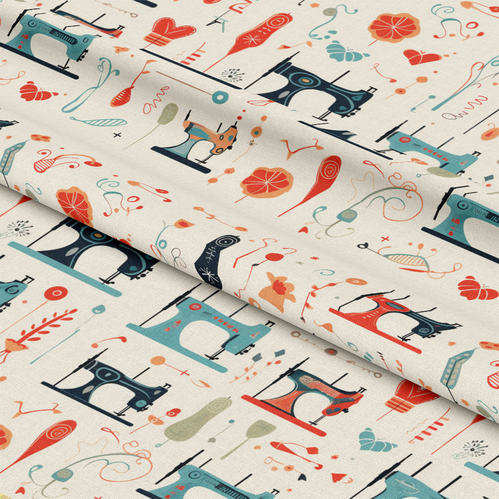 Vintage Sewing Machines Pattern 4 Quilting Cotton Fabric ...