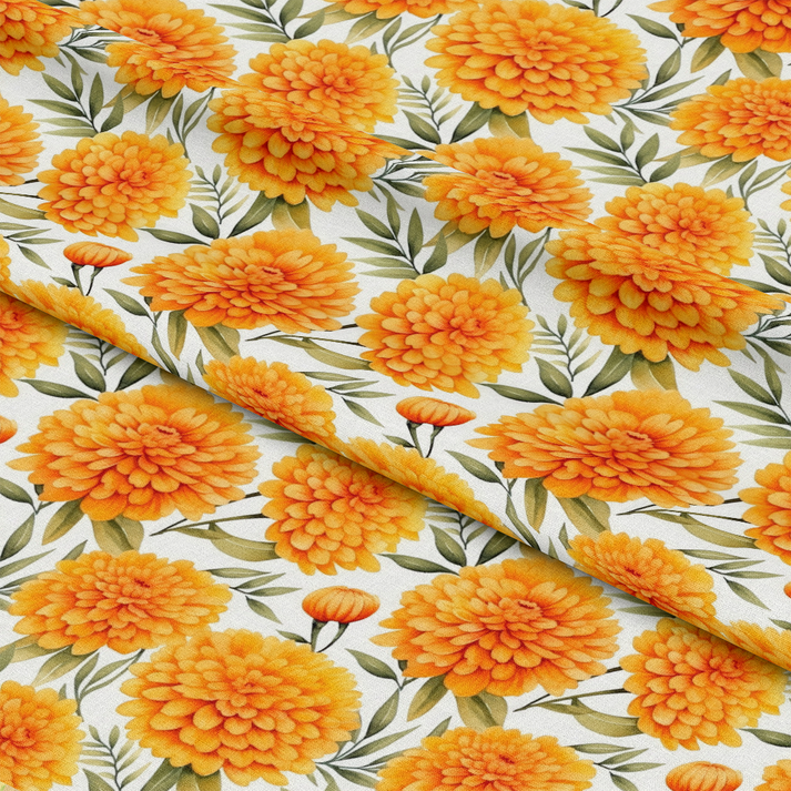 Watercolor Marigold Flower Pattern 5 Quilting Cotton Fabric ...