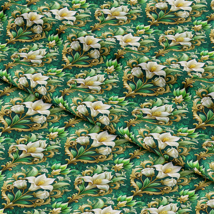 Baroque Florals Pattern 152 Quilting Cotton Fabric – FabricMegaStore.com