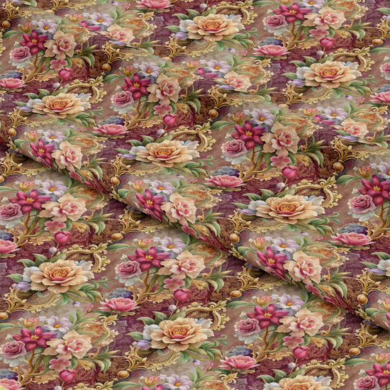 Baroque Florals Pattern 28 Quilting Cotton Fabric – FabricMegaStore.com
