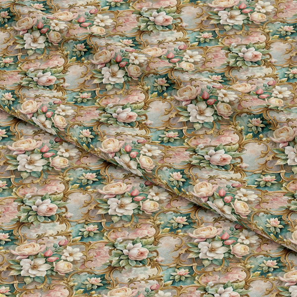 Baroque Florals Pattern 4 Quilting Cotton Fabric – FabricMegaStore.com