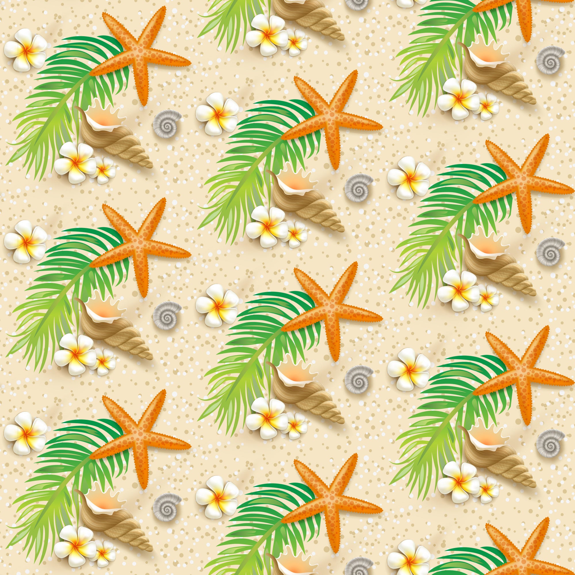 Summer Beach Pattern 12 Quilting Cotton Fabric – FabricMegaStore.com