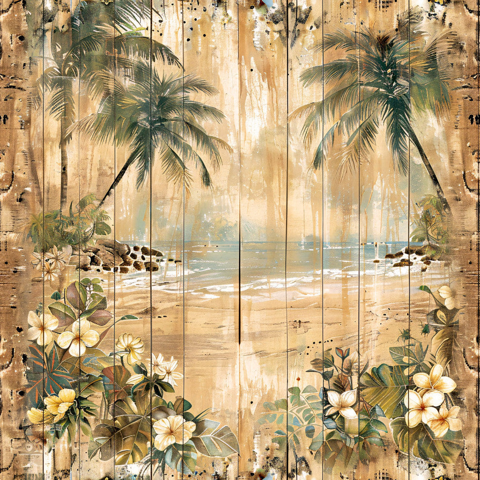 Tropical Beach Scenes Fabric Panel 7 – FabricMegaStore.com