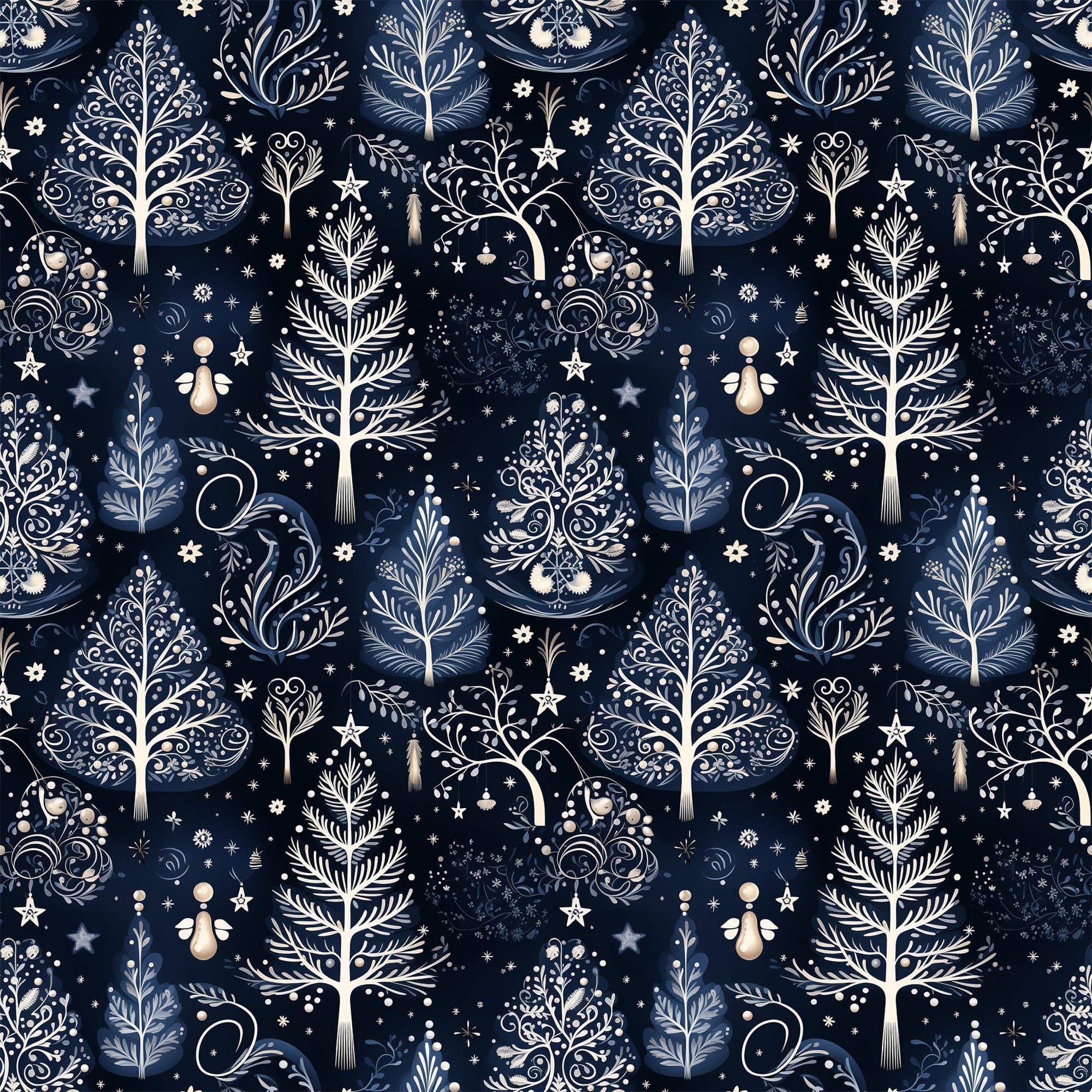 Delft Blue Winter Pattern 2 Quilting Cotton Fabric – FabricMegaStore.com