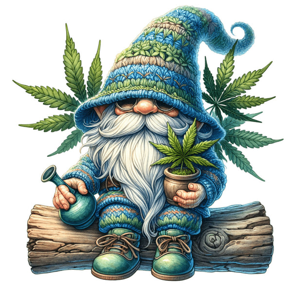 Cannabis Garden Gnomes Fabric Panel 7 – FabricMegaStore.com