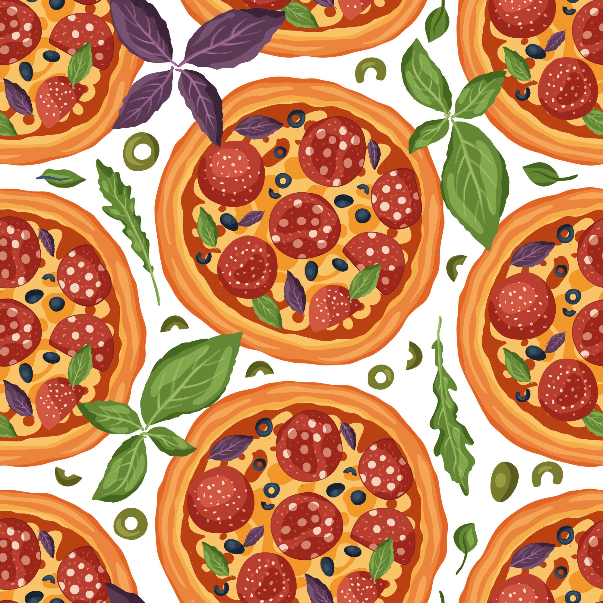 Pizza Pattern 3 Quilting Cotton Fabric – FabricMegaStore.com