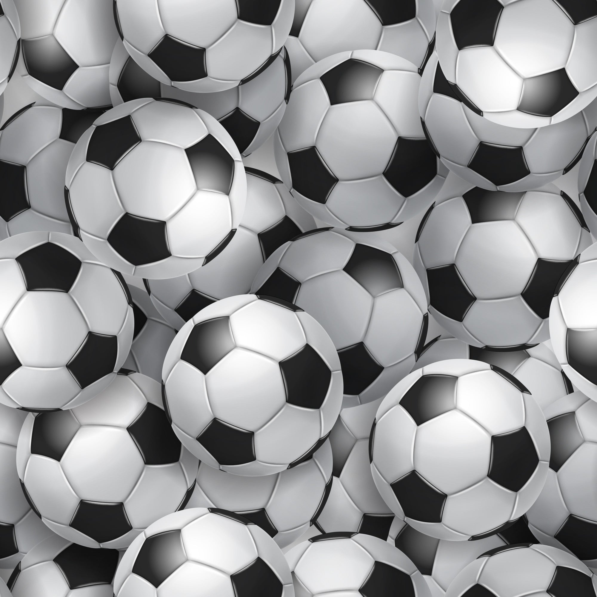 Realistic Soccer Balls Pattern 1 Quilting Cotton Fabric ...
