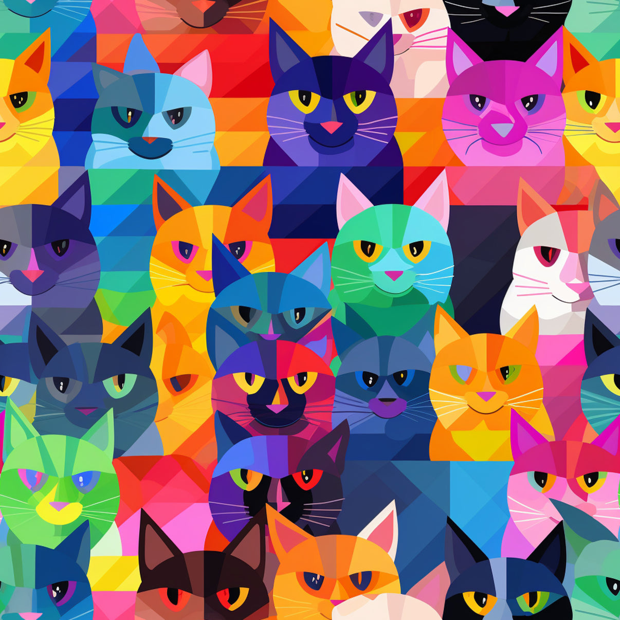 Cat Patchwork Pattern 3 Quilting Cotton Fabric – FabricMegaStore.com