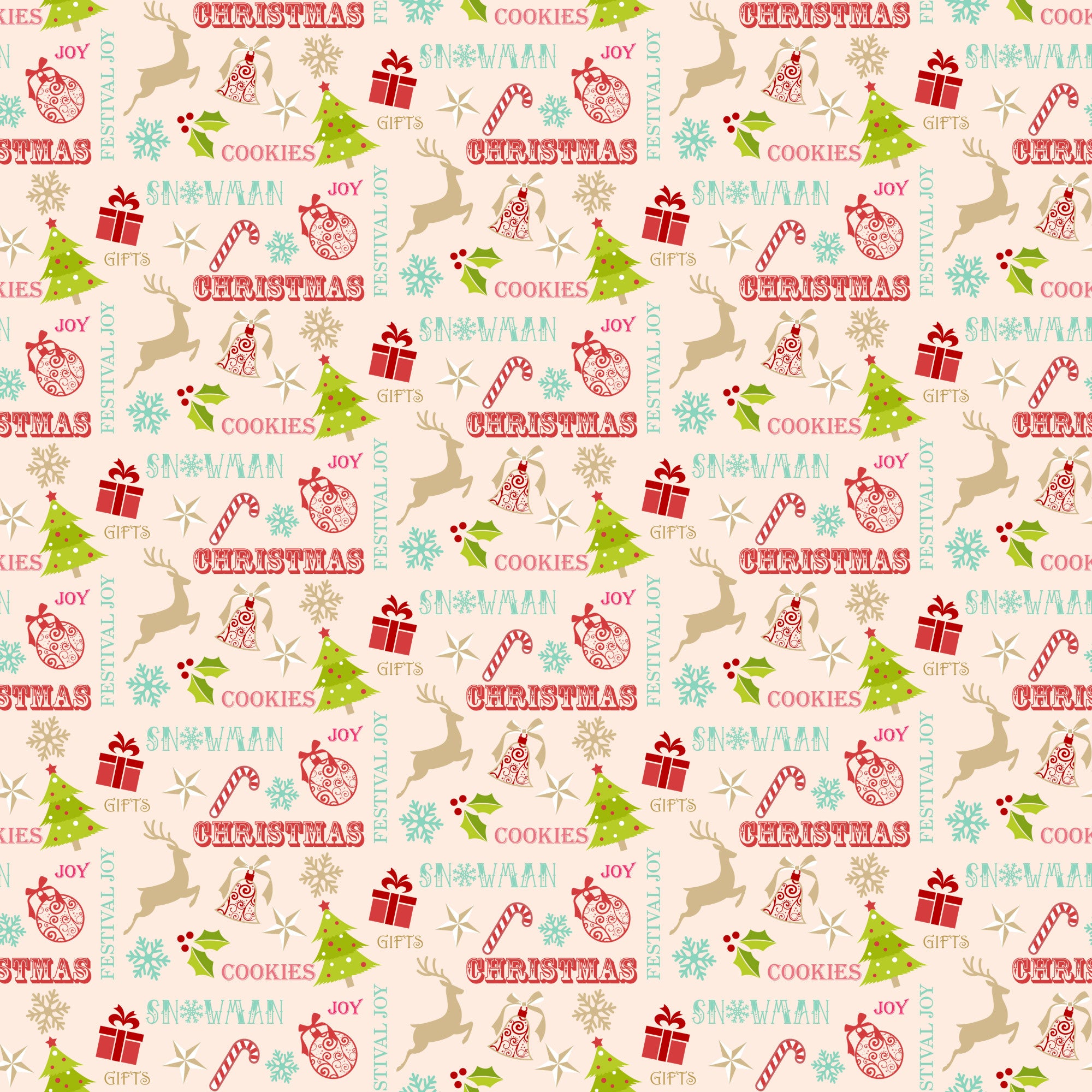 Christmas Love Pattern 9 Quilting Cotton Fabric – FabricMegaStore.com