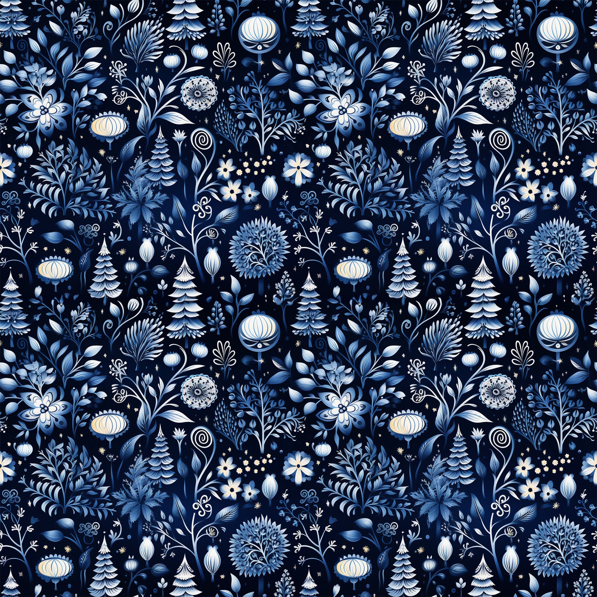 Delft Blue Winter Pattern 5 Quilting Cotton Fabric – FabricMegaStore.com