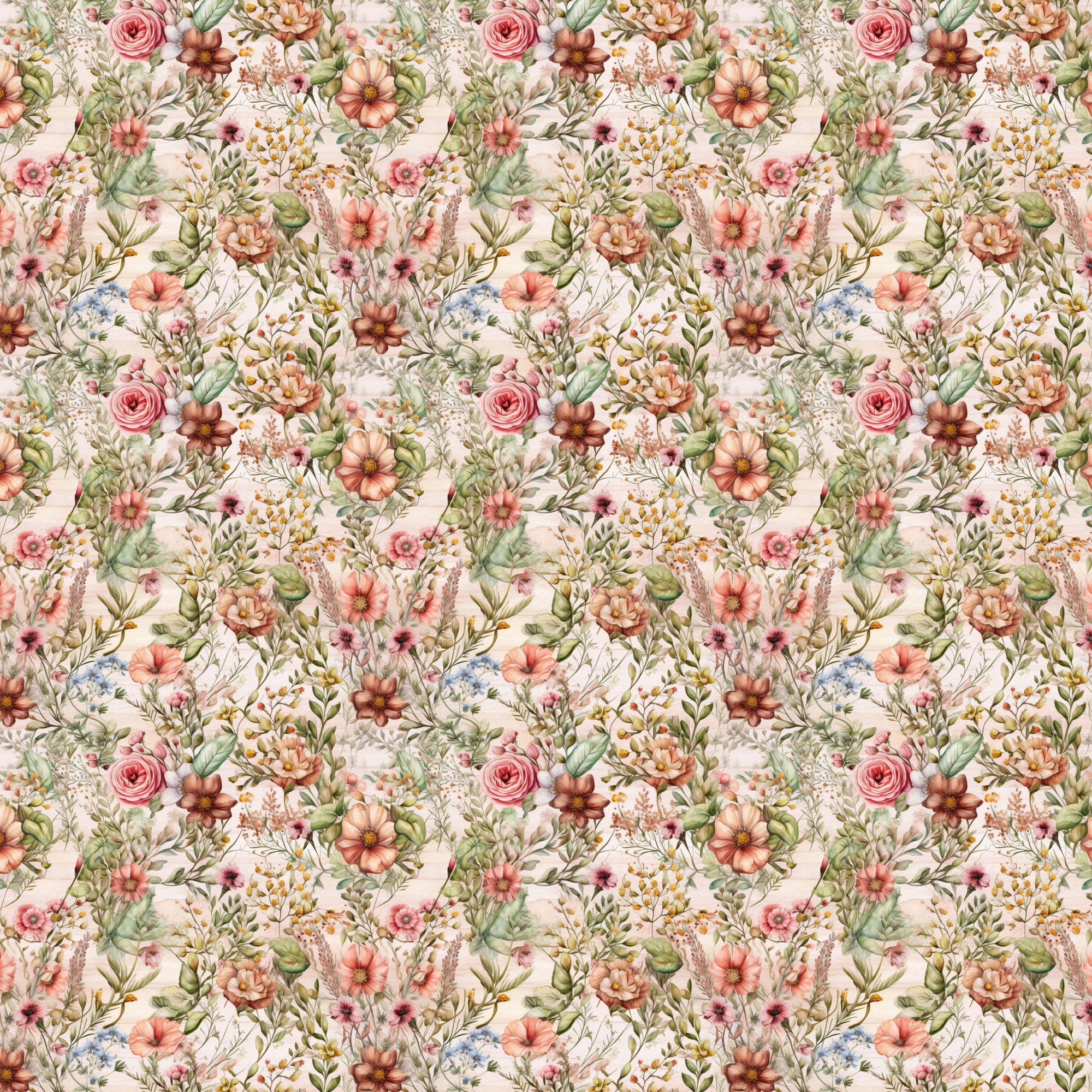English Garden Pattern 4 Quilting Cotton Fabric – FabricMegaStore.com