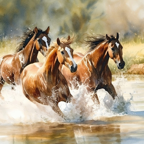 Wild Horses Fabric Panel 1 – FabricMegaStore.com