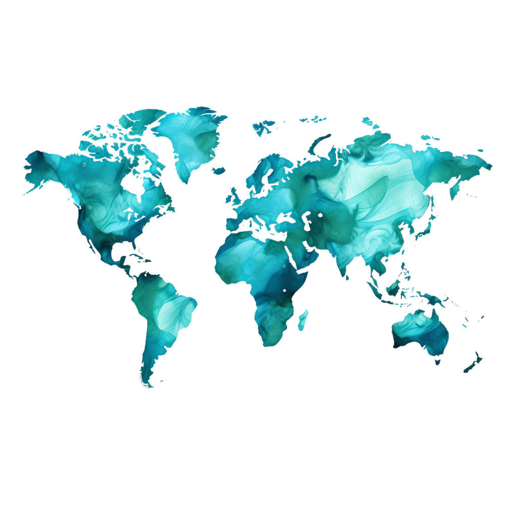Colorful World Map Fabric Panel 17 – FabricMegaStore.com