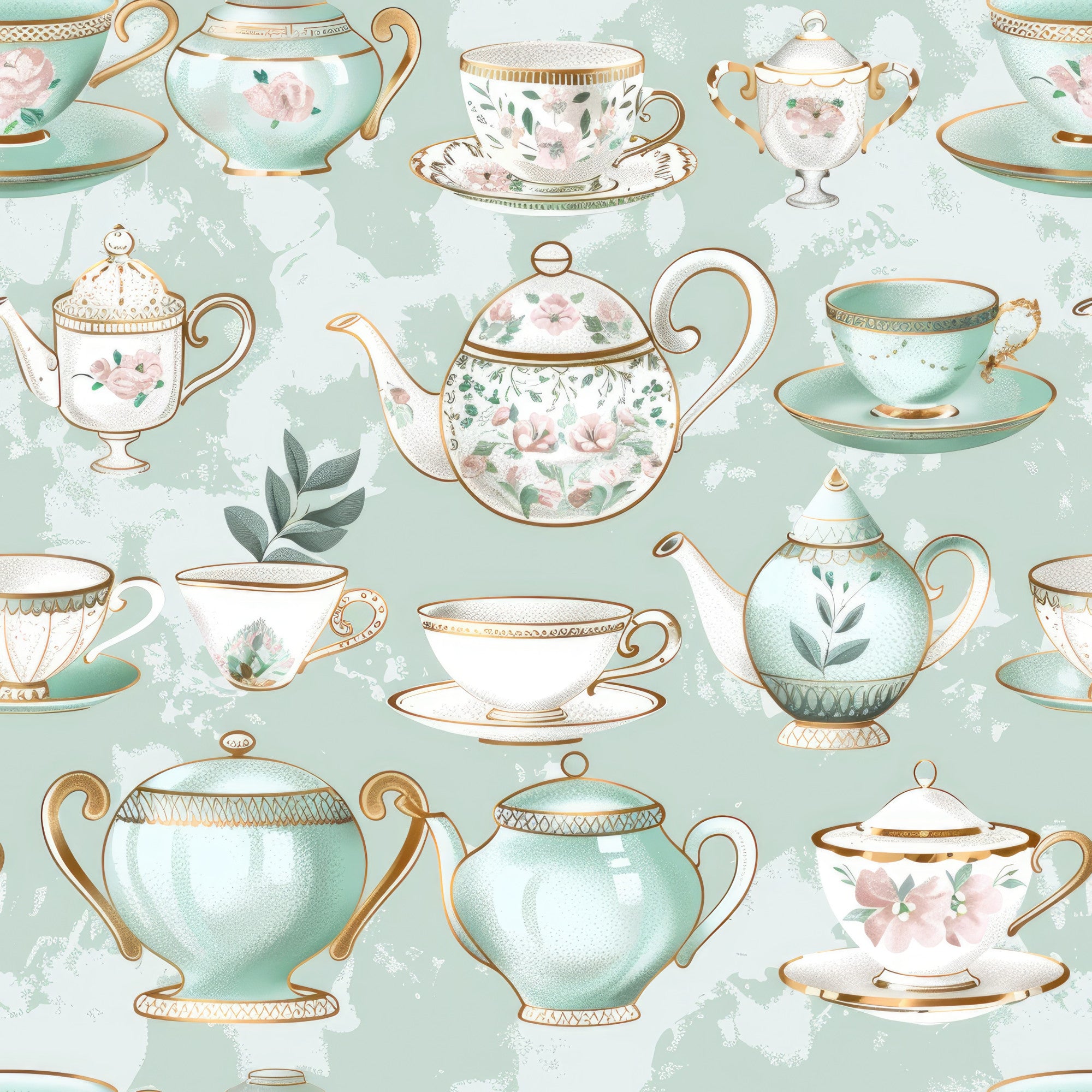 Whimsical Tea Party Pattern 3 Quilting Cotton Fabric – FabricMegaStore.com