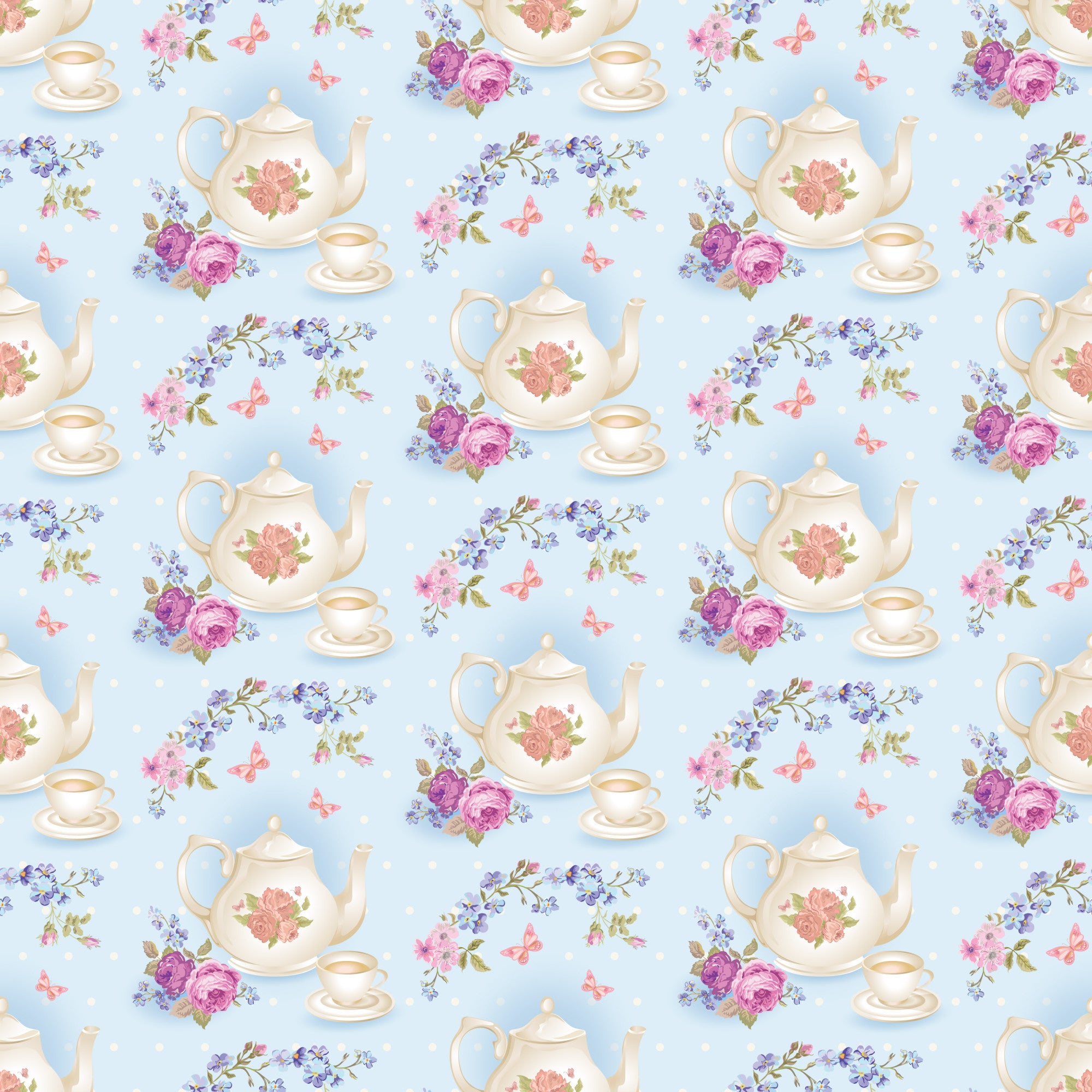 Pink Tea Party Pattern 6 Quilting Cotton Fabric – FabricMegaStore.com