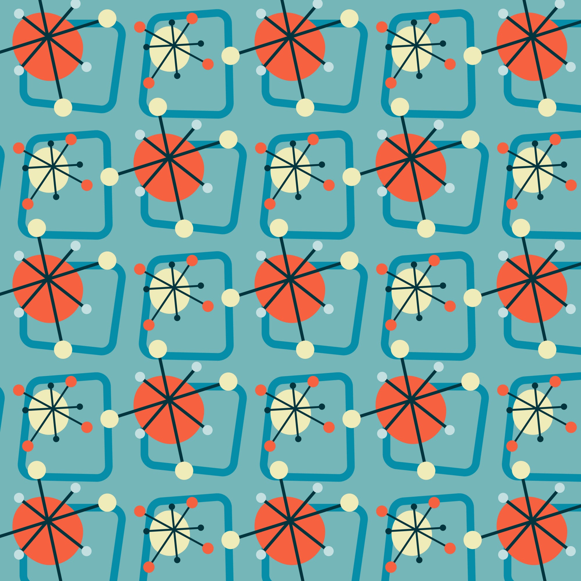 1950s Atomic Age Pattern 5 Quilting Cotton Fabric – FabricMegaStore.com