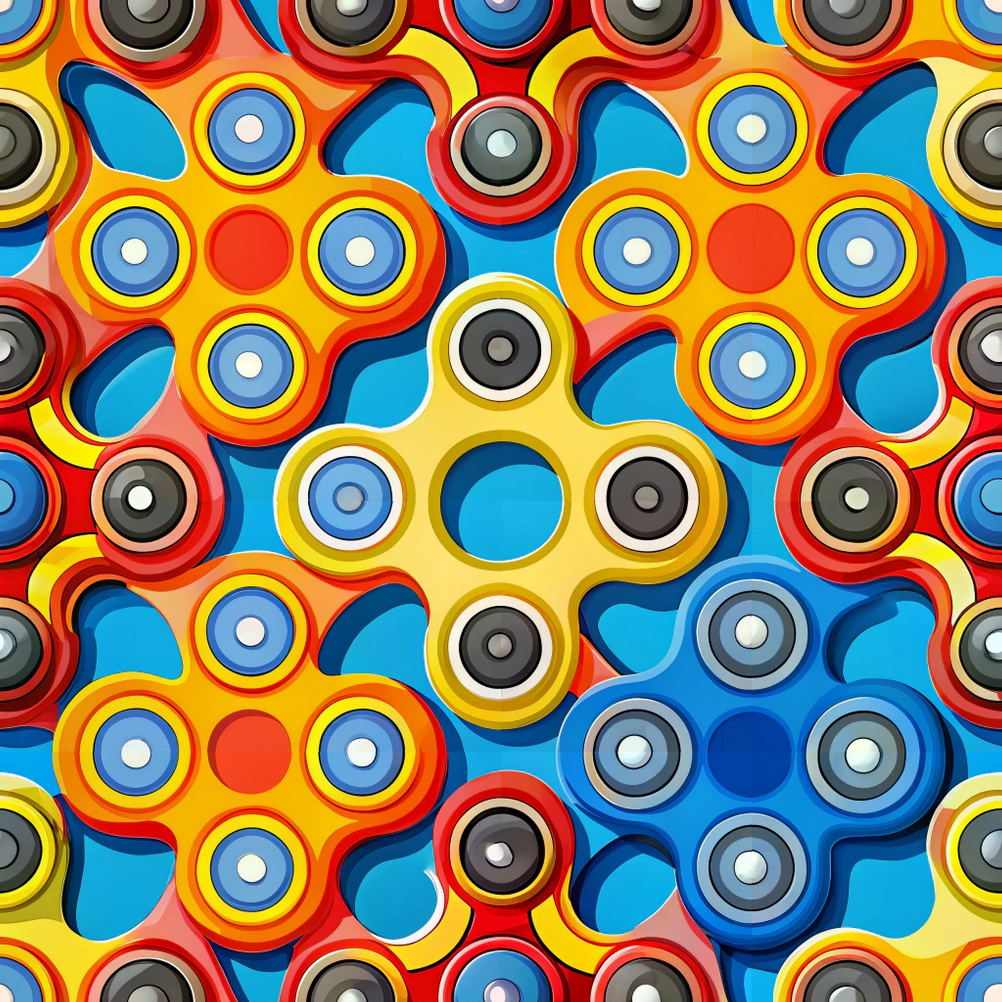 Colorful Fidget Spinner Pattern 1 Quilting Cotton Fabric ...