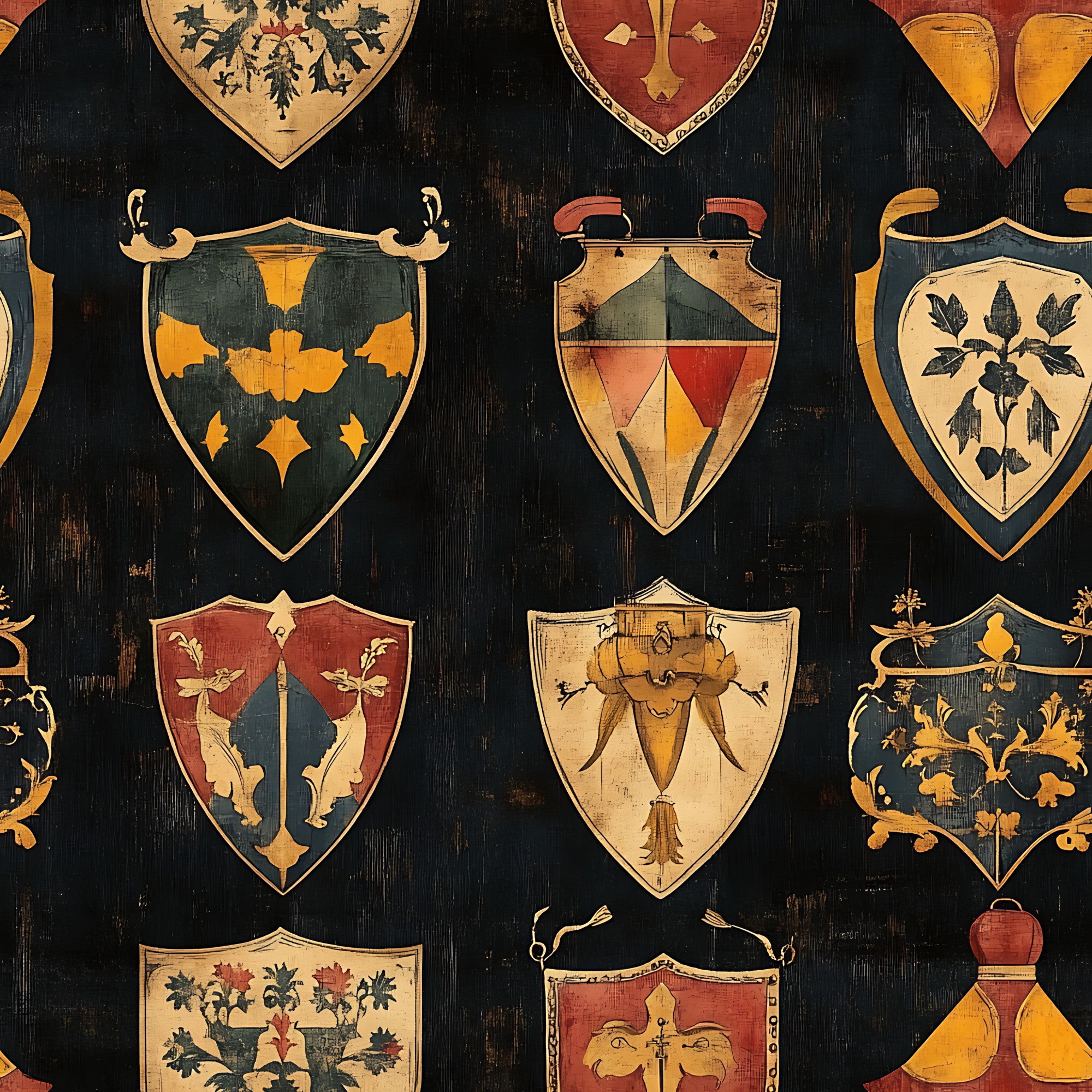 Rustic German Banners and Shields Pattern 19 Quilting Cotton Fabric ...