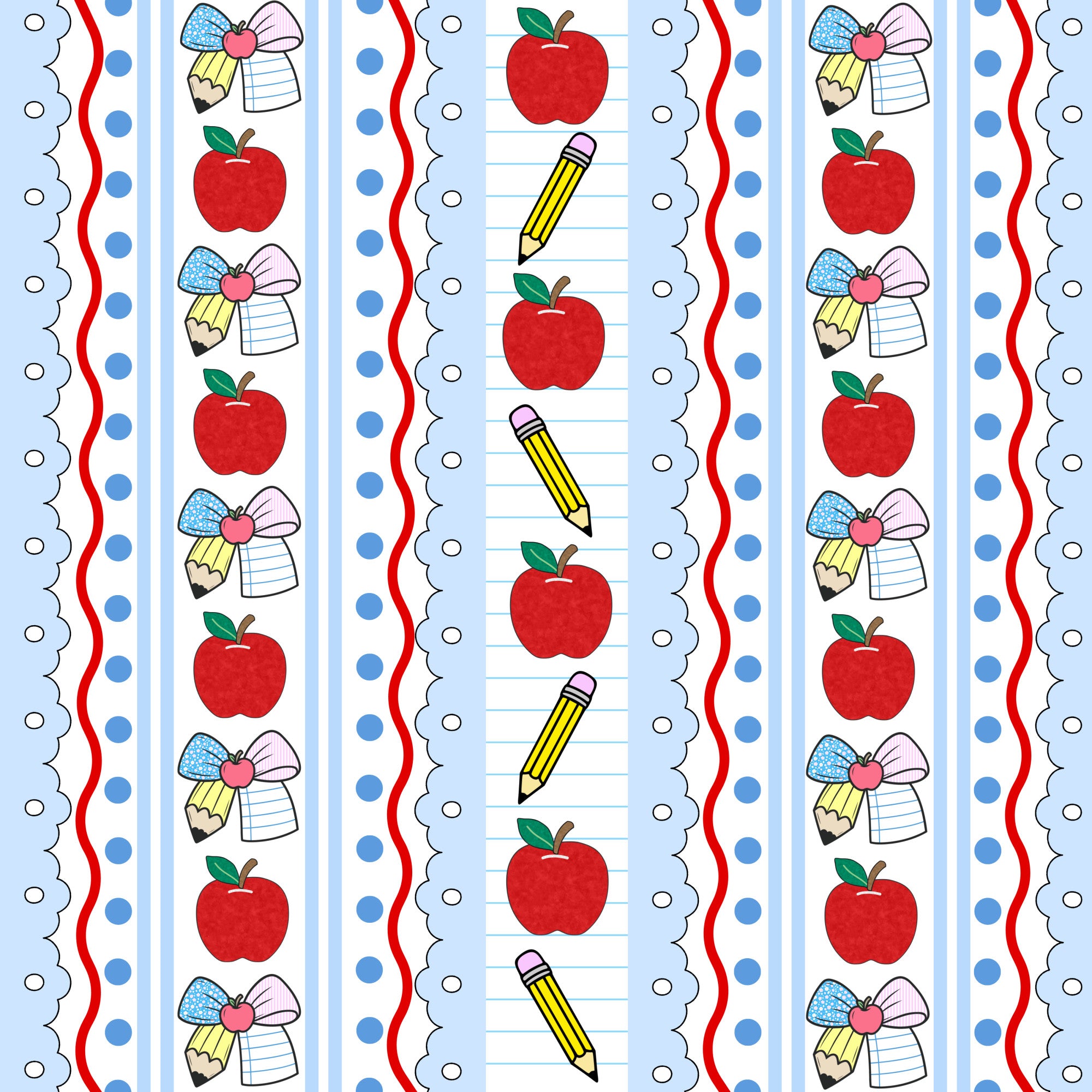 Preppy Back To School Pattern 1 Quilting Cotton Fabric ...